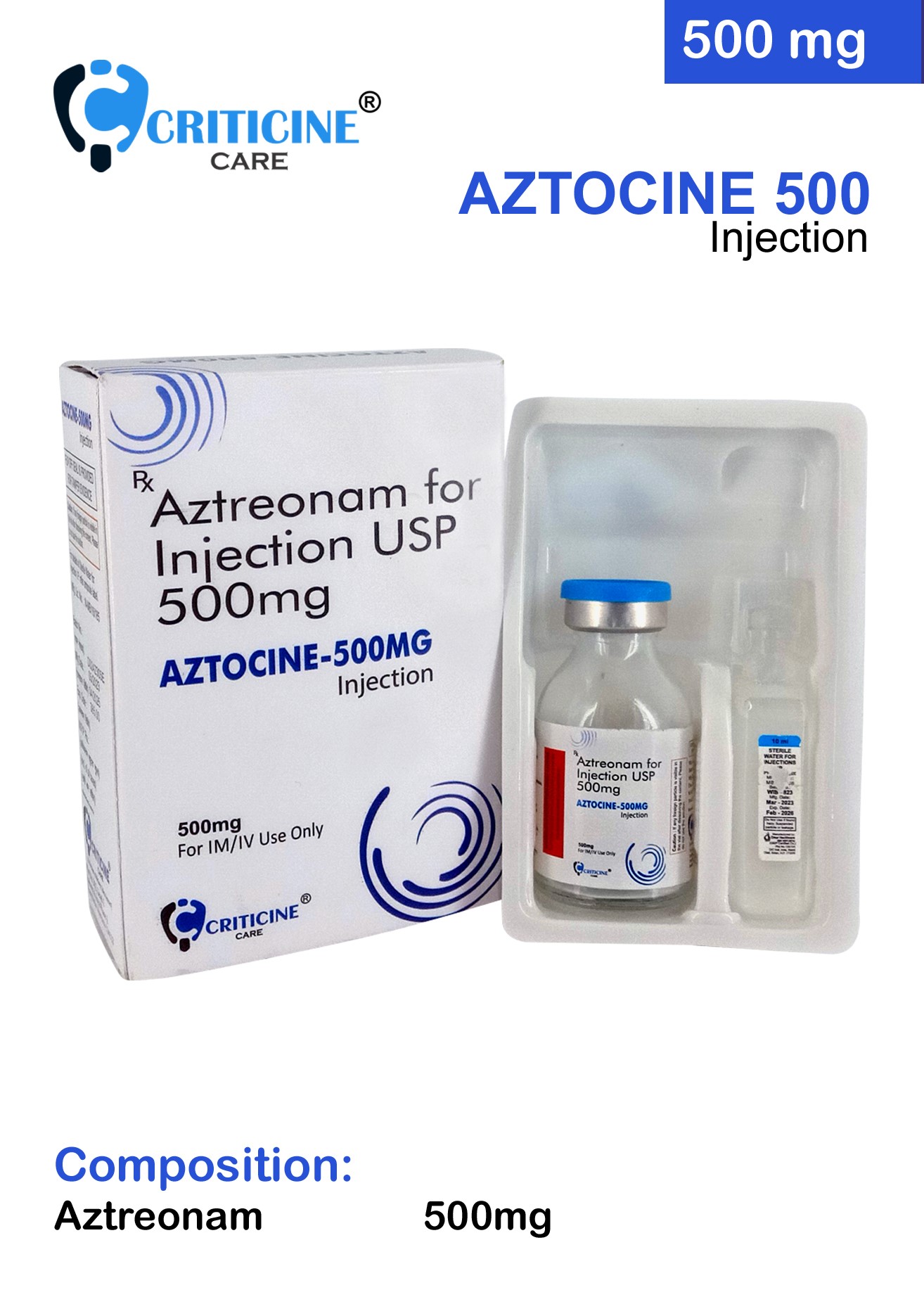 AZTOCINE 500MG INJ - Mcbrex Lifesciences