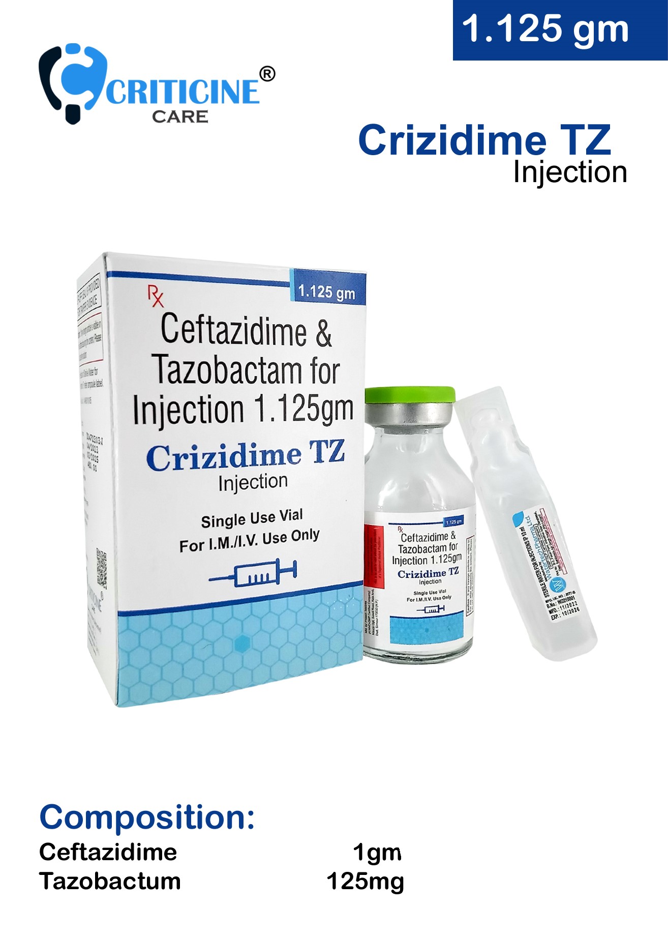 Crizidime TZ 1.125 INJ - Mcbrex Lifesciences